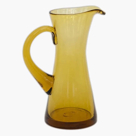 Vintage | Kitchen | Vintage Whimsical Amber Glass Large Handled Jug ...